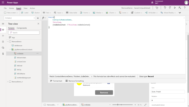 Remove Items from Gallery PowerApps – 847 Tech